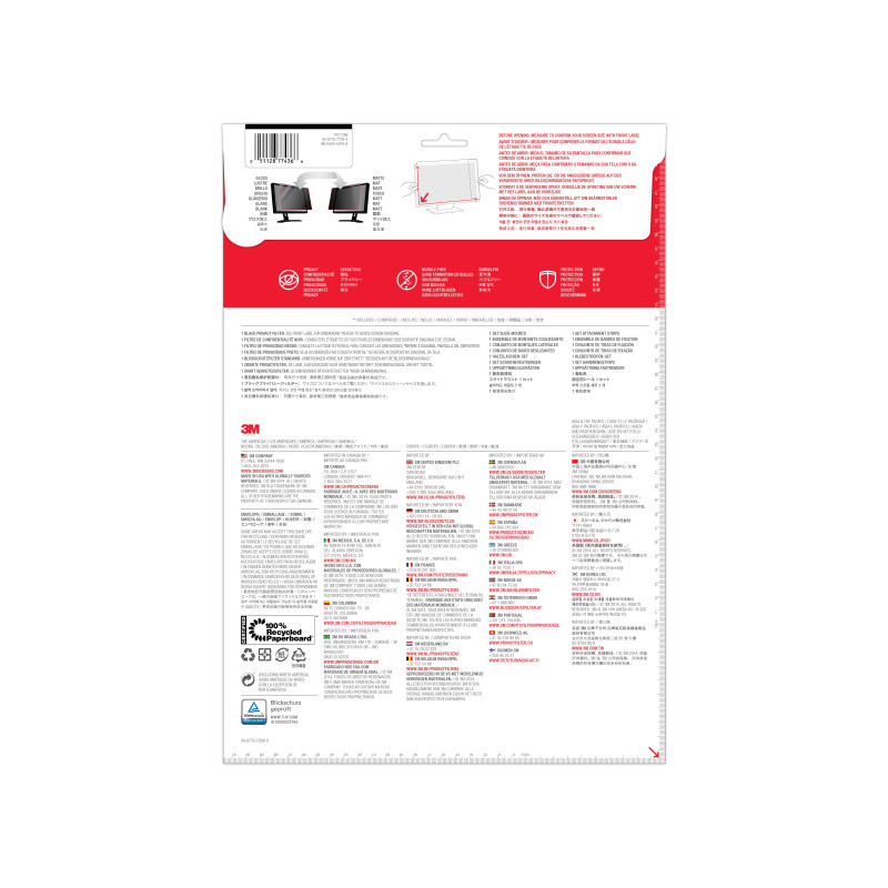 3M Tietoturvasuoja 17″ Wide PC 16:10 musta | Työpiste-ergonomia